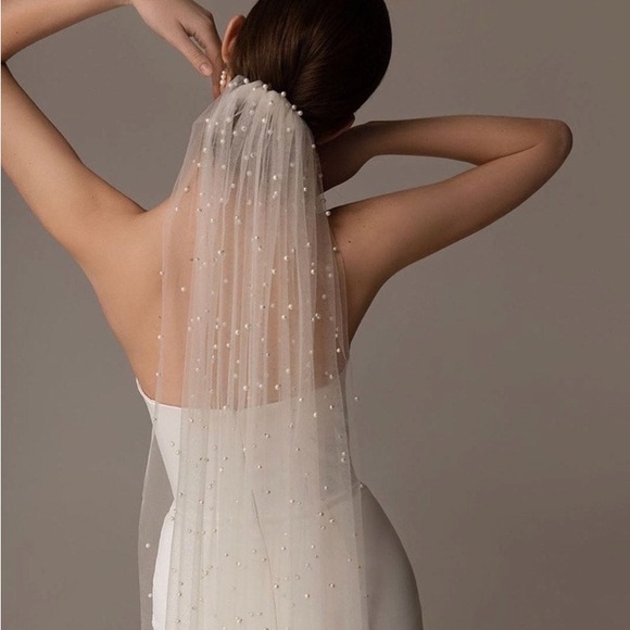 Other | Pure White Pearl Wedding Veil New | Poshmark
